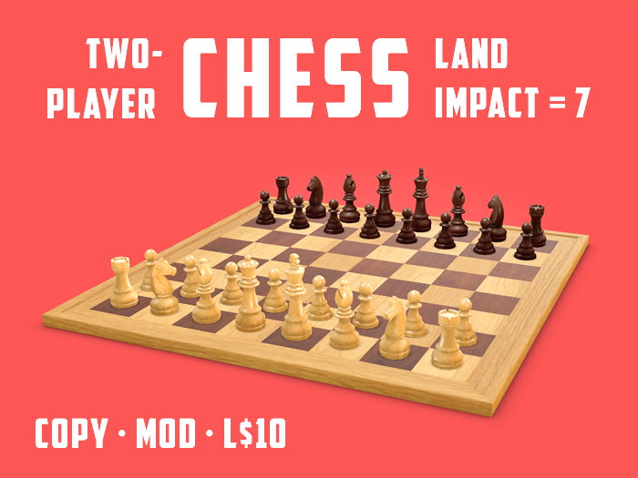 Second Life Marketplace - Chess - Fully Playable Mesh Chess Game (LI=7)